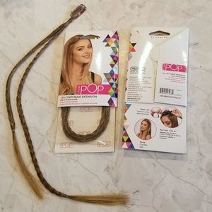 pop | Accessories | 5 Clipin Hair Extensions Two Braids Pop Hairdo ...